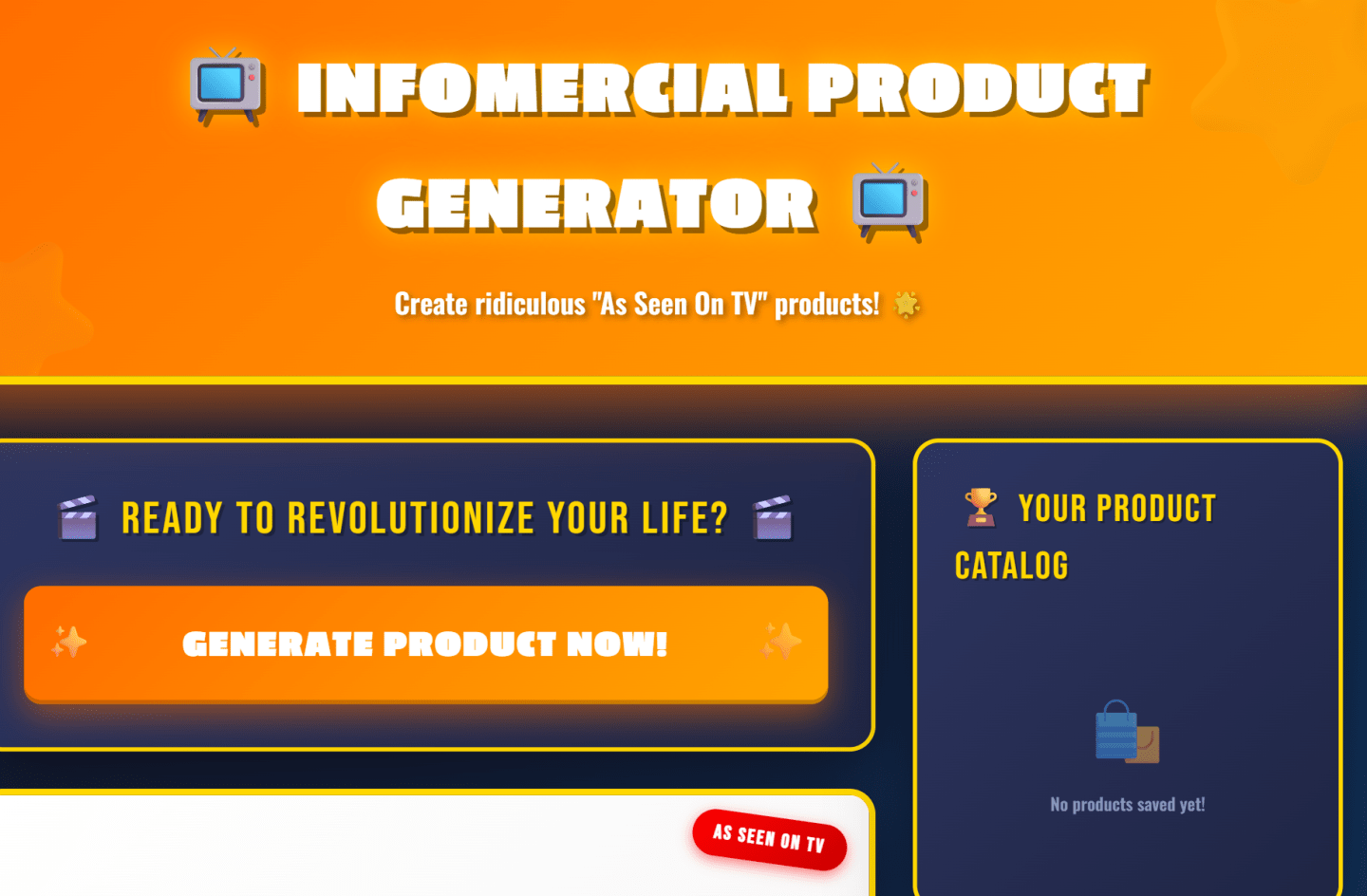 Infomercial Product Generator – infiniThr33